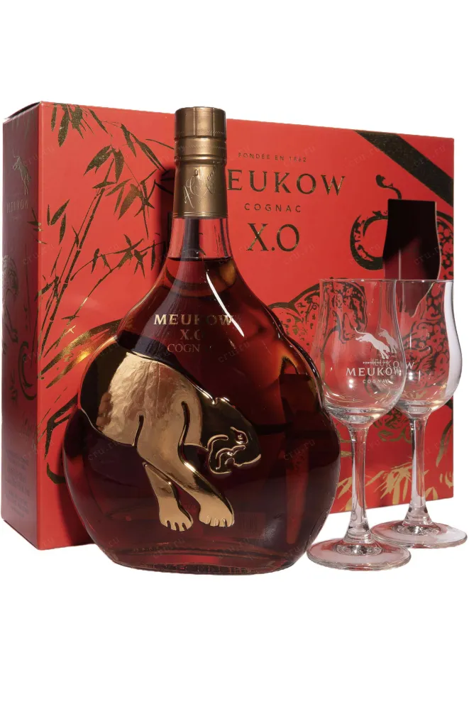 Meukow XO in gift box with 2 glasses 0.7 л купить коньяк Меуков ХО в ...